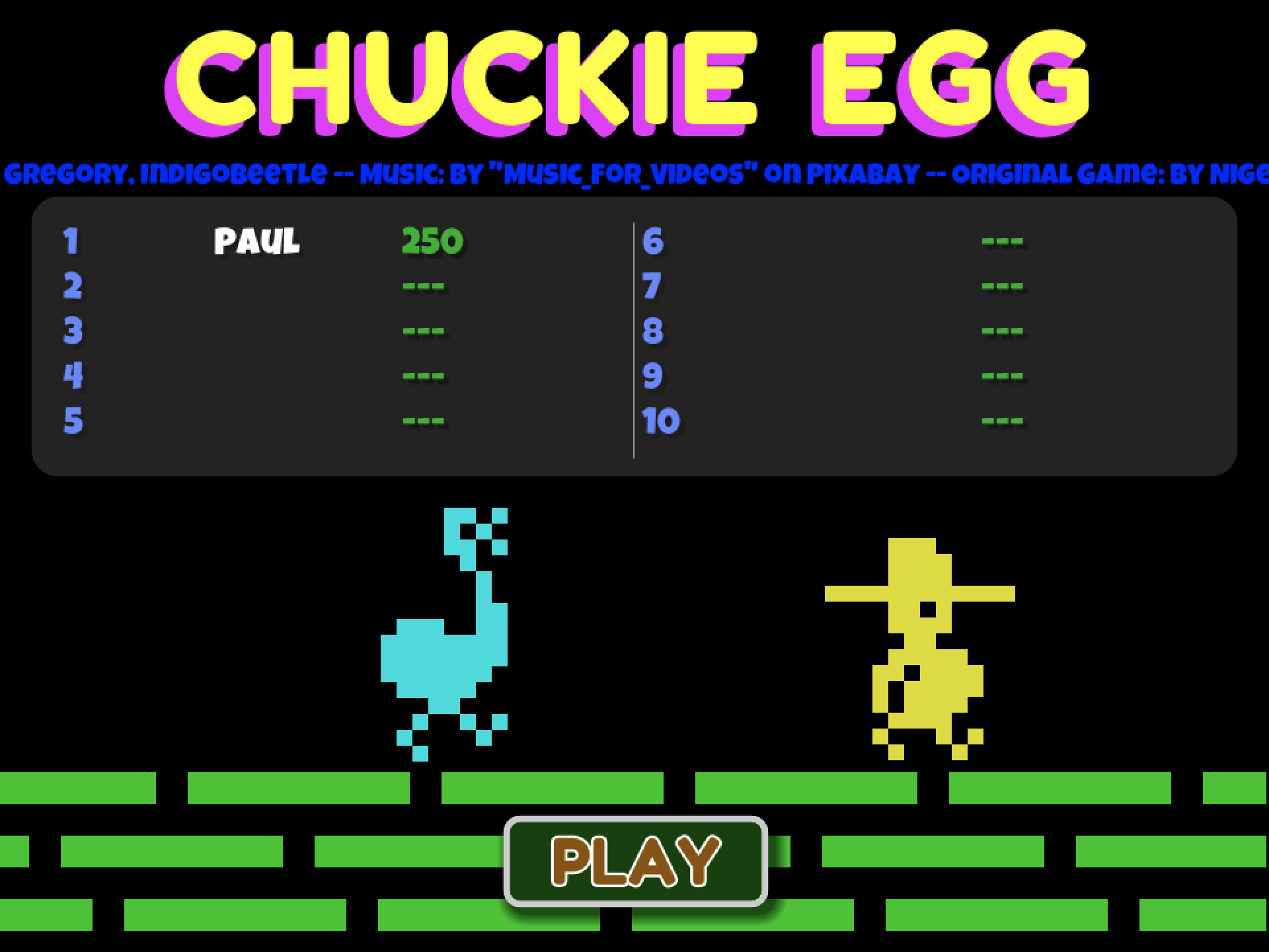 Chuckie Egg Remake